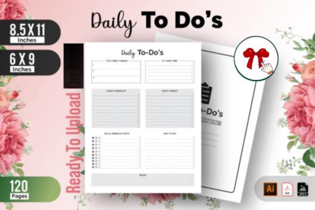 Daily Planner Printable PDF | Minimalist to Do List Template | Instant ...