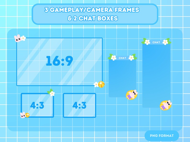 Animated Stream Overlay Package for Twitch, Cute Summer Theme Overlay ...