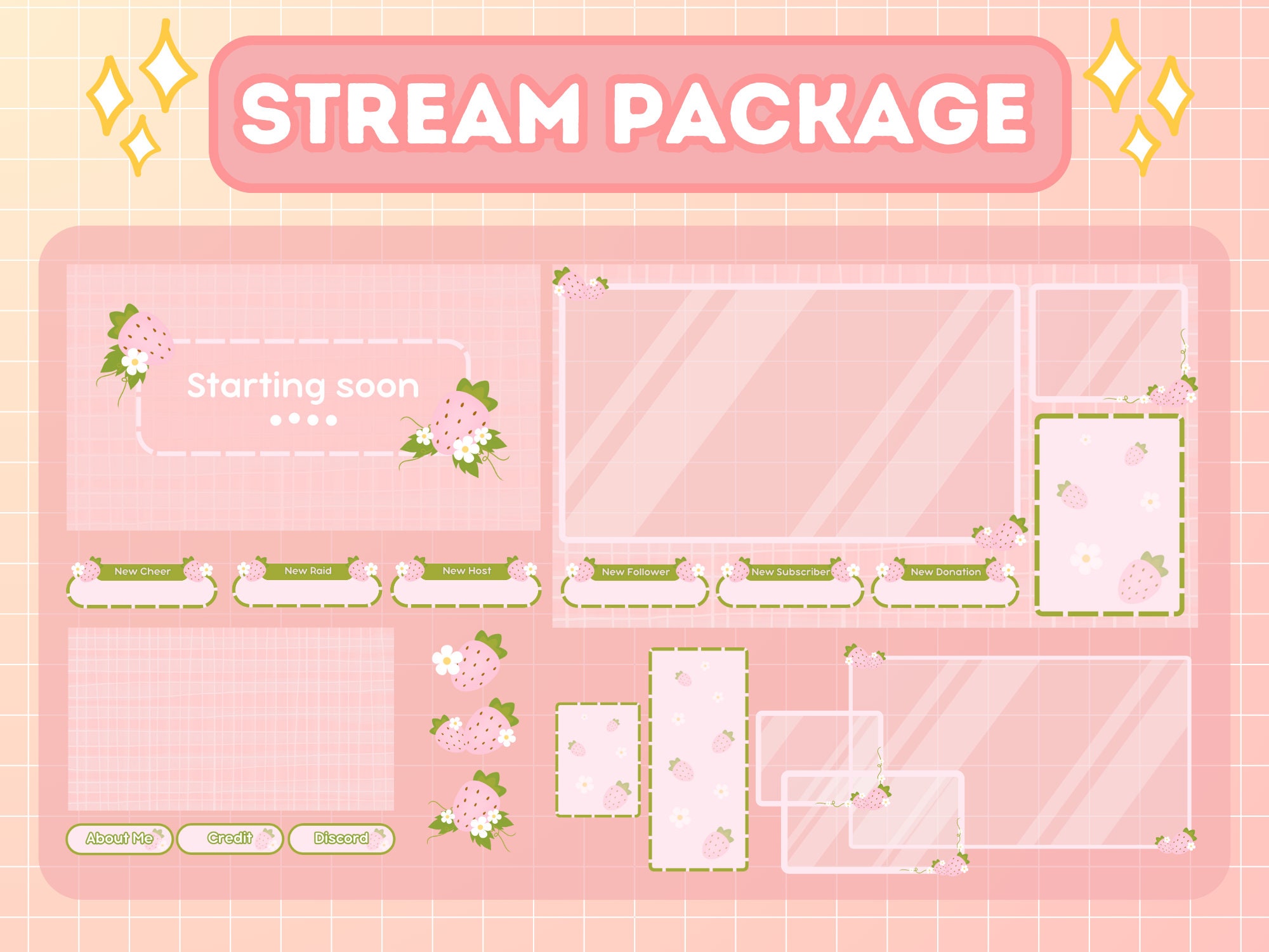 Animated Stream Overlay Package for Twitch, Cute Lofi Theme Overlay ...