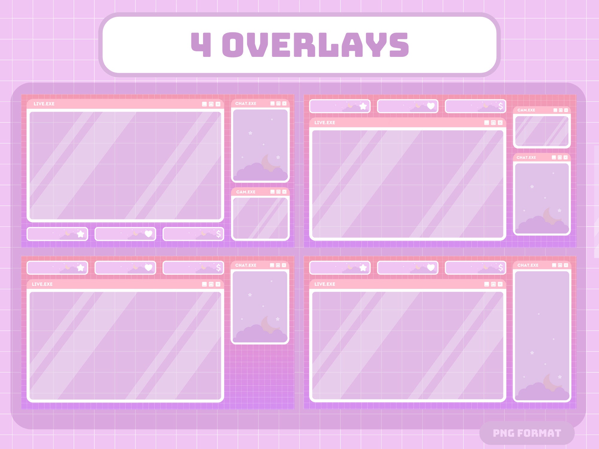 Animated Stream Overlay Package for Twitch, Lofi Desktop Theme Overlay ...