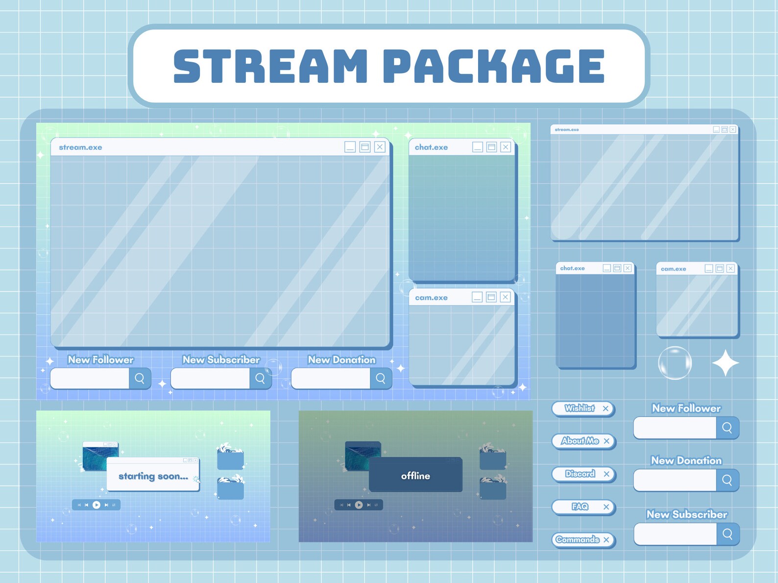 Animated Stream Overlay Package for Twitch, Lofi Desktop Theme Overlay ...