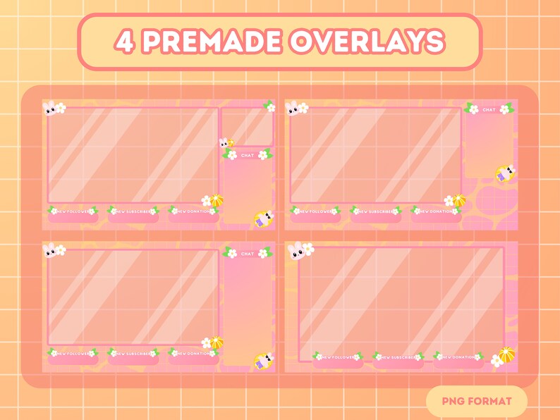 Animated Stream Overlay Package for Twitch, Cute Summer Theme Overlay ...