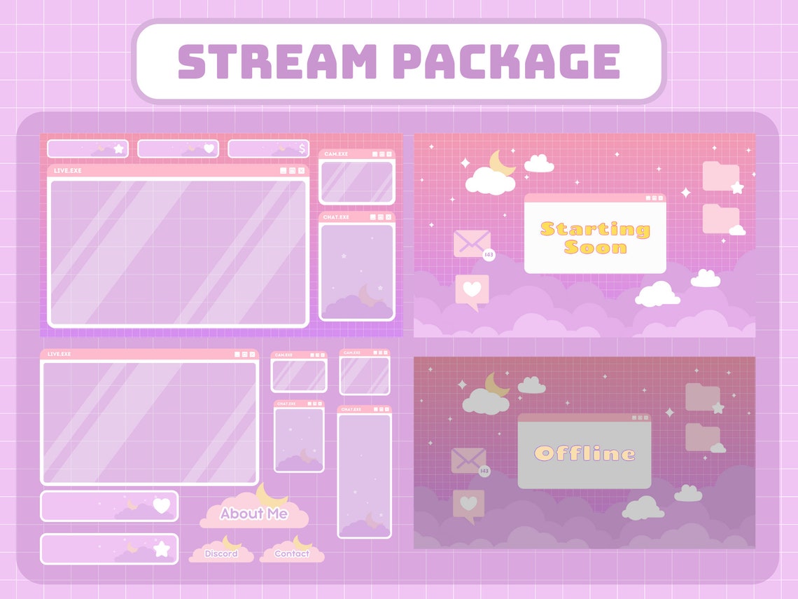 Animated Stream Overlay Package for Twitch, Lofi Desktop Theme Overlay ...