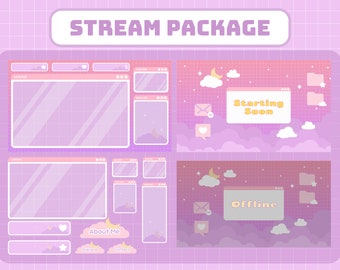 Animated Stream Overlay Package for Twitch Cute Decoden Theme - Etsy