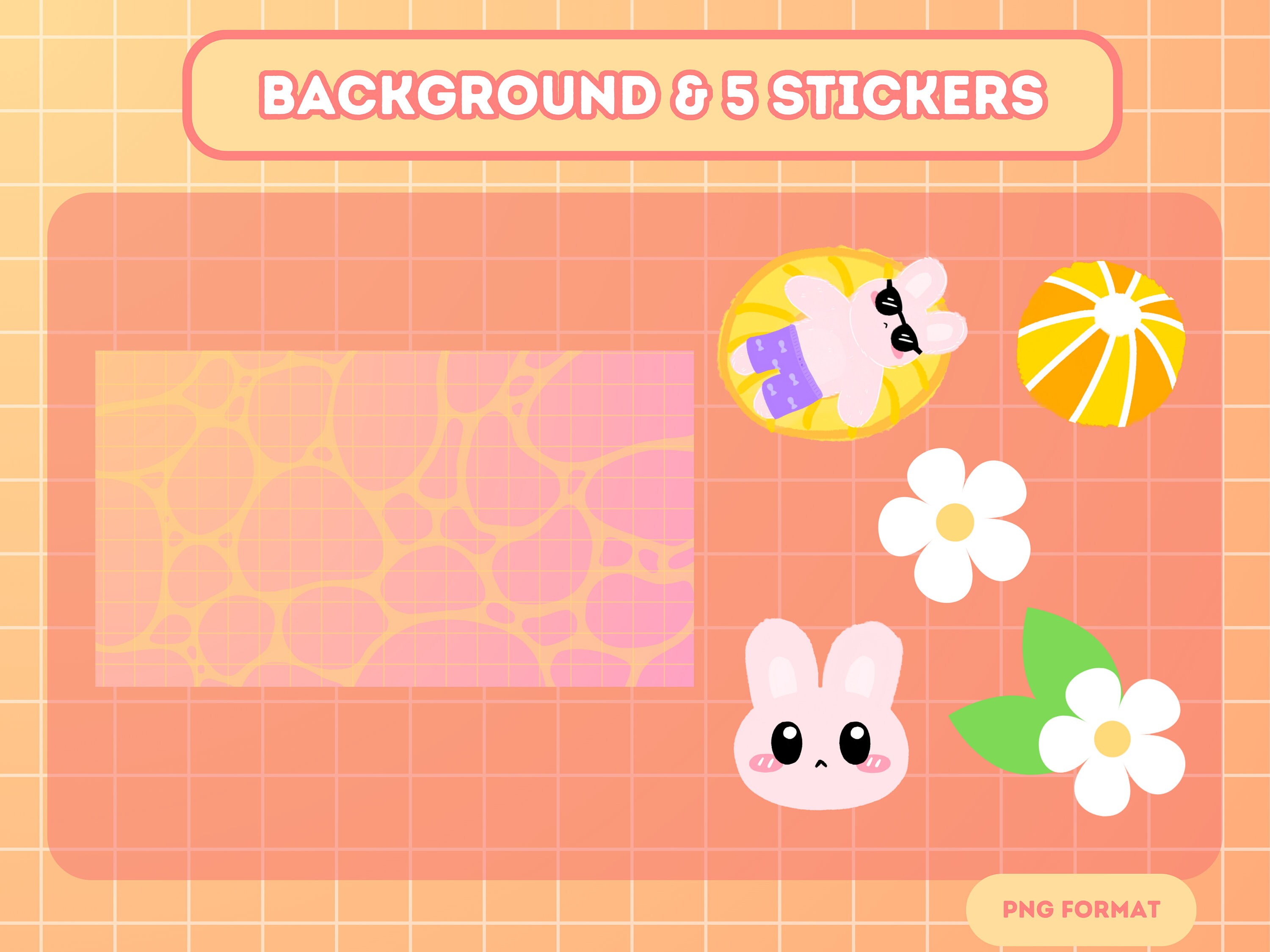 Animated Stream Overlay Package for Twitch, Cute Summer Theme Overlay ...