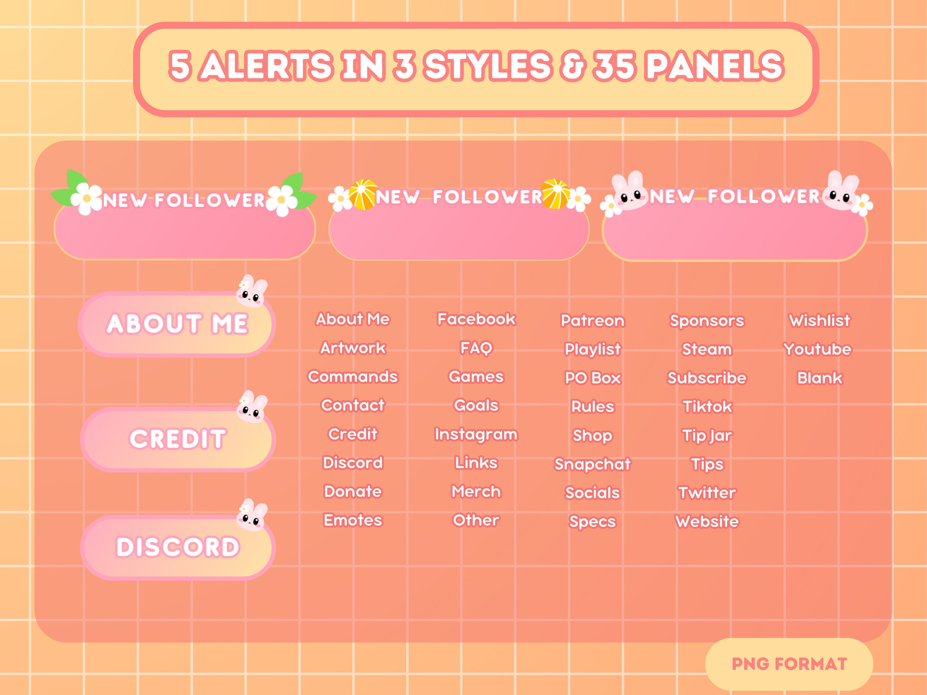 Animated Stream Overlay Package for Twitch, Cute Summer Theme Overlay ...