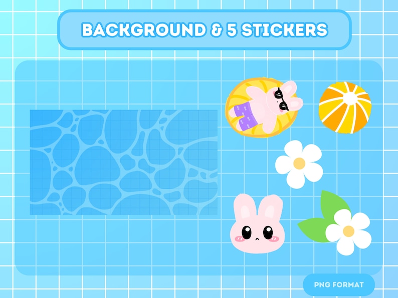 Animated Stream Overlay Package for Twitch, Cute Summer Theme Overlay ...