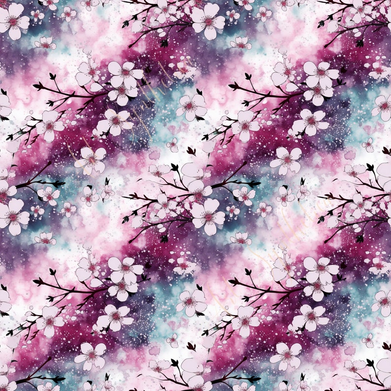18 Seamless Cherry Blossoms Patterns | Blossoms | Digital Download | 18 ...