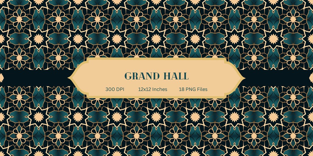 18 Seamless Luxury Tile Inspired Pattern | Grand Hall | Digital ...