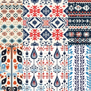 18 Seamless Nordic Inspired Patterns | Northern Crafts | Digital ...