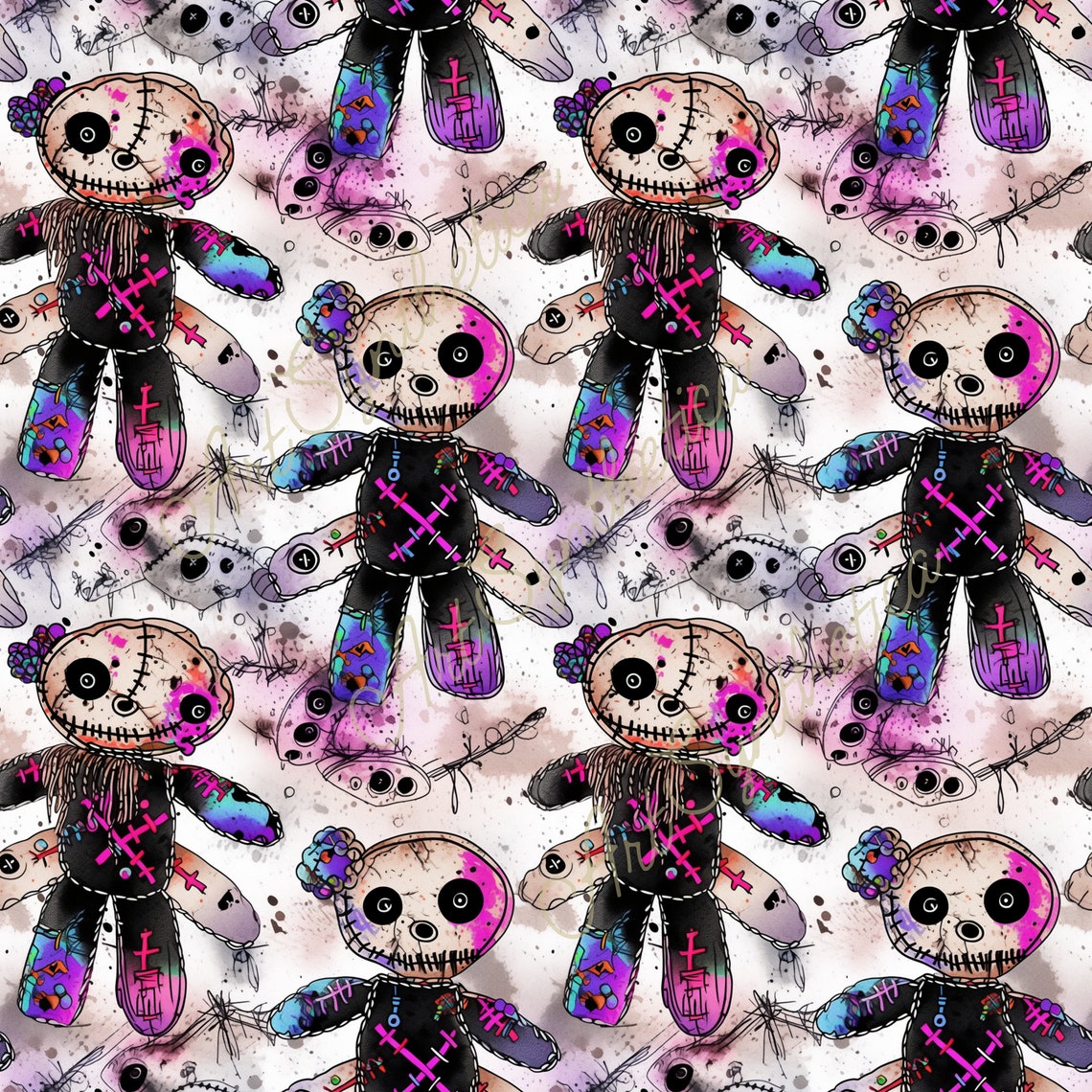 18 Seamless Voodoo Patterns | Voodoo | Digital Download | 18 Pattern ...