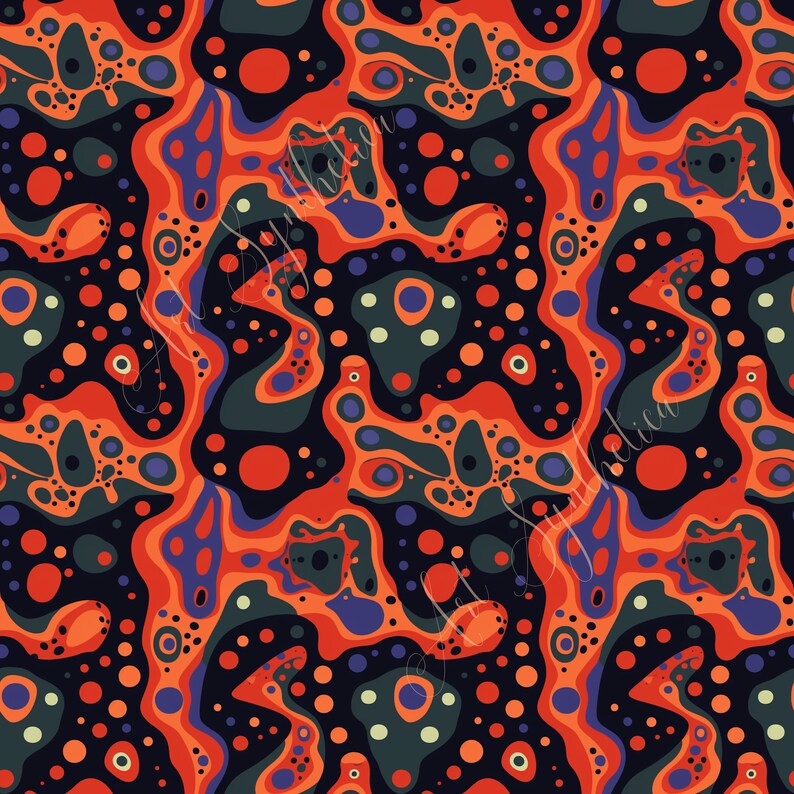 18 Seamless Abstract Patterns | Amoeba Art | Digital Download | 18 ...