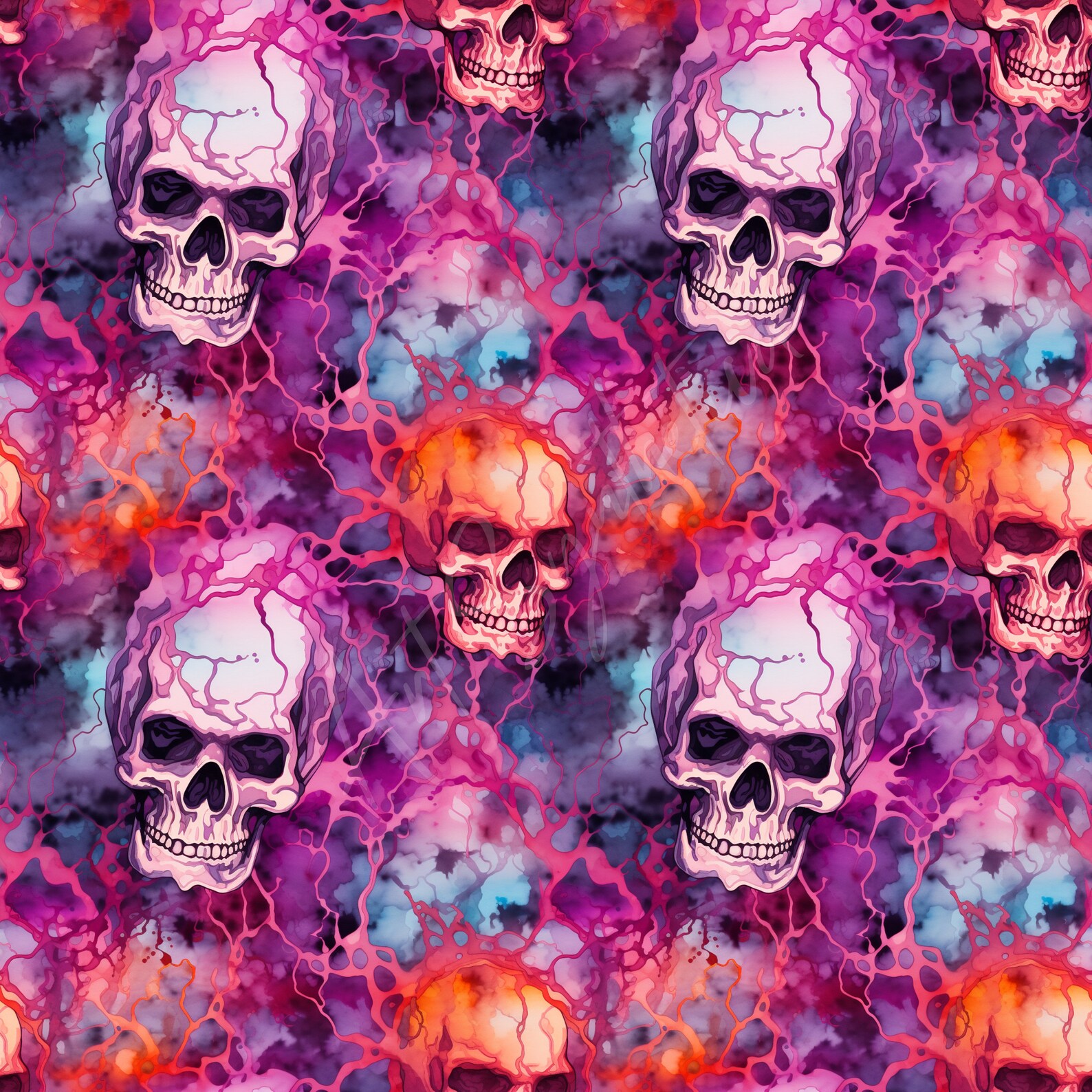 18 Seamless Skull Theme Patterns | Skulls | Digital Download | 18 ...