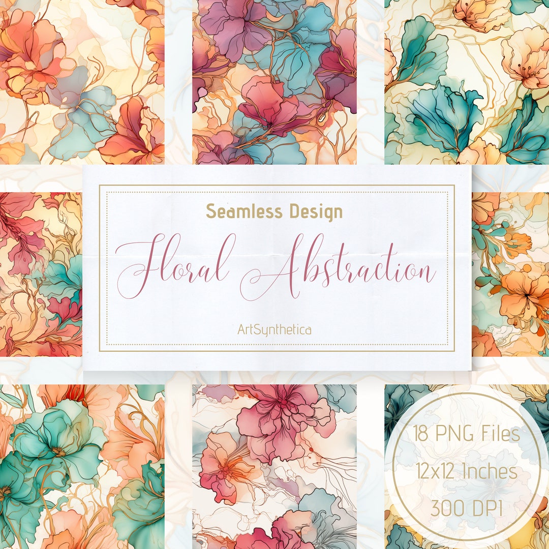 18 Seamless Floral Abstract Patterns | Floral Abstraction | Digital ...