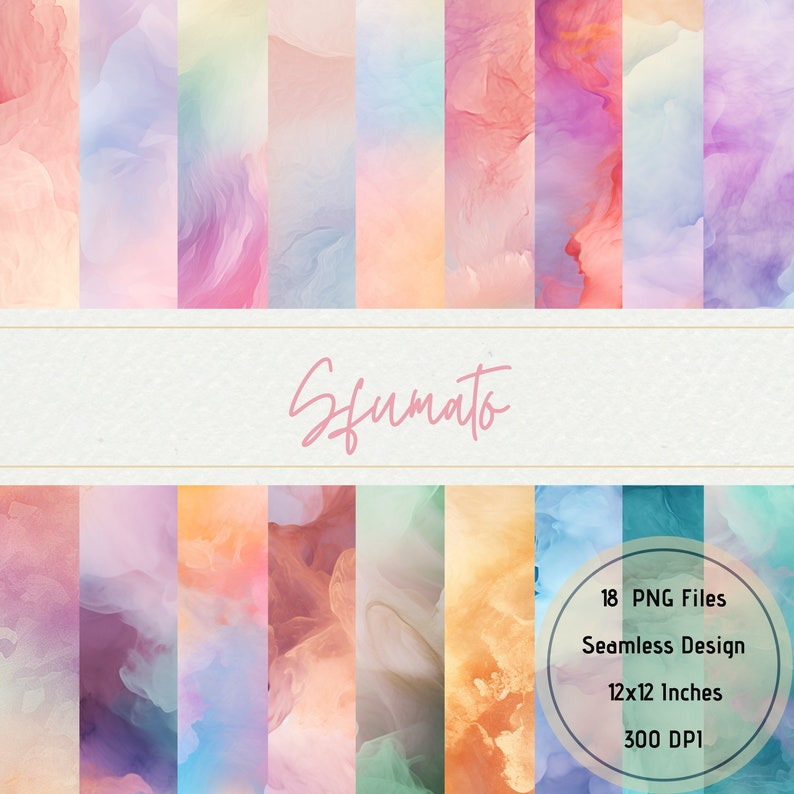 18 Seamless Smoke Patterns | Sfumato | Digital Download | 18 Pattern ...