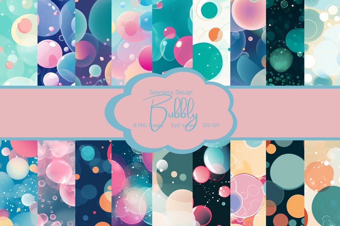 18 Seamless Bubble Patterns | Bubbly | Digital Download | 18 Pattern ...