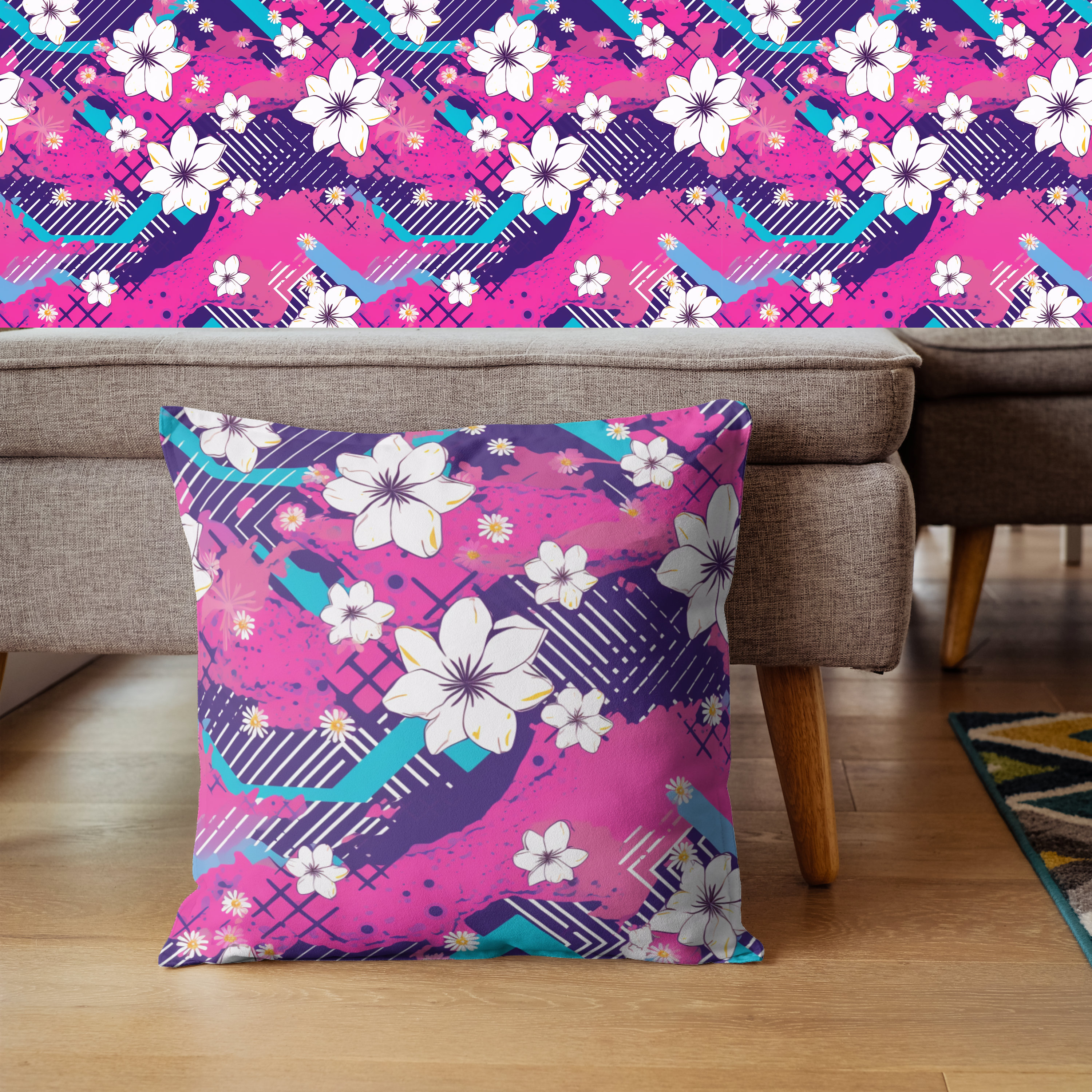 18 Seamless Floral Vaporwave Patterns | Floral Vaporwave | Digital ...