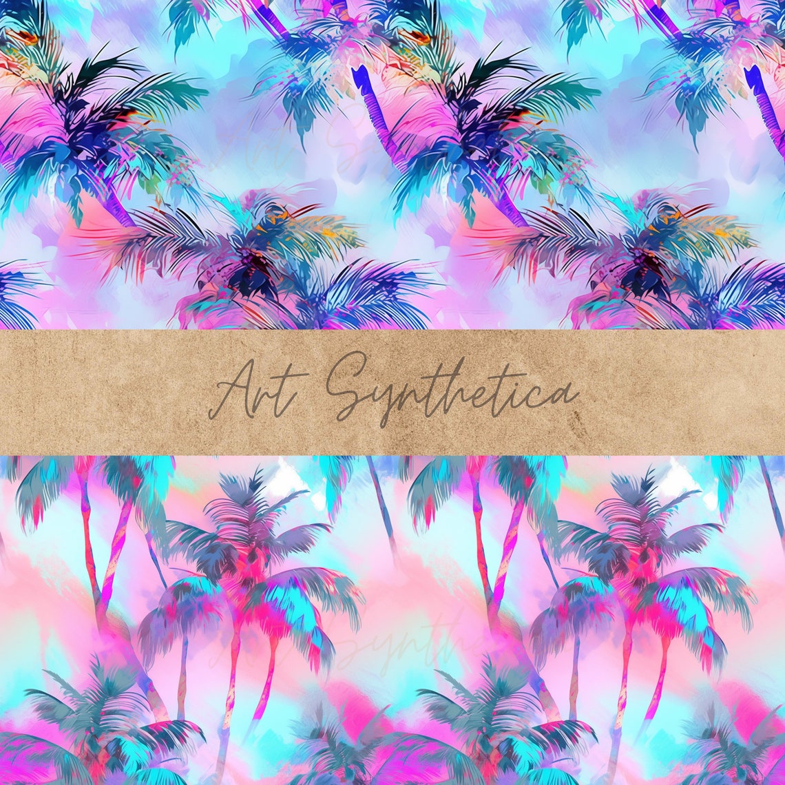18 Seamless Abstract Palm Tree Patterns | Palm Trees | Digital Download ...