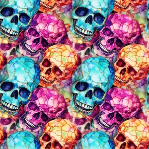 18 Seamless Skull Theme Patterns | Skulls | Digital Download | 18 ...