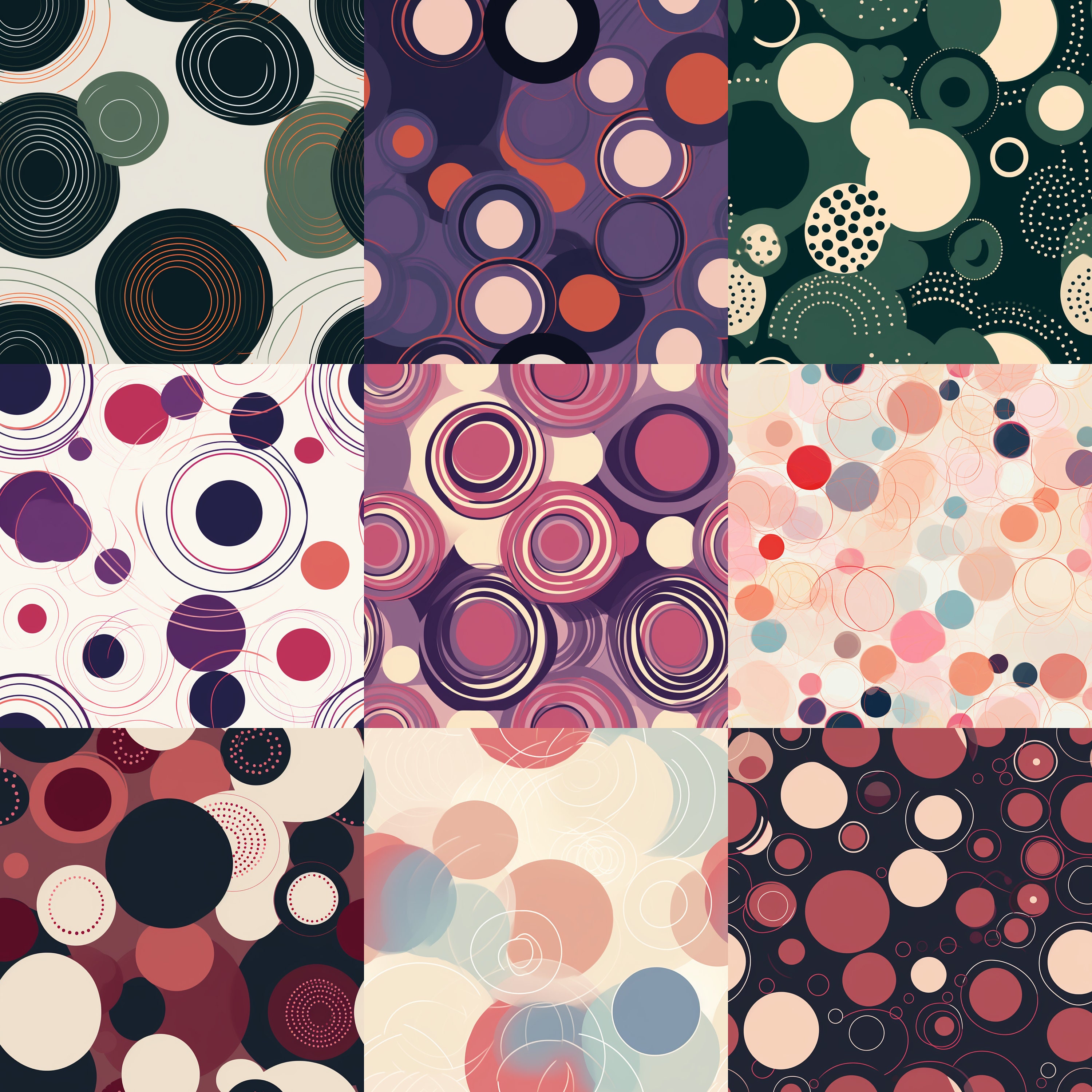 18 Seamless Circle Patterns | Circles | Digital Download | 18 Pattern ...
