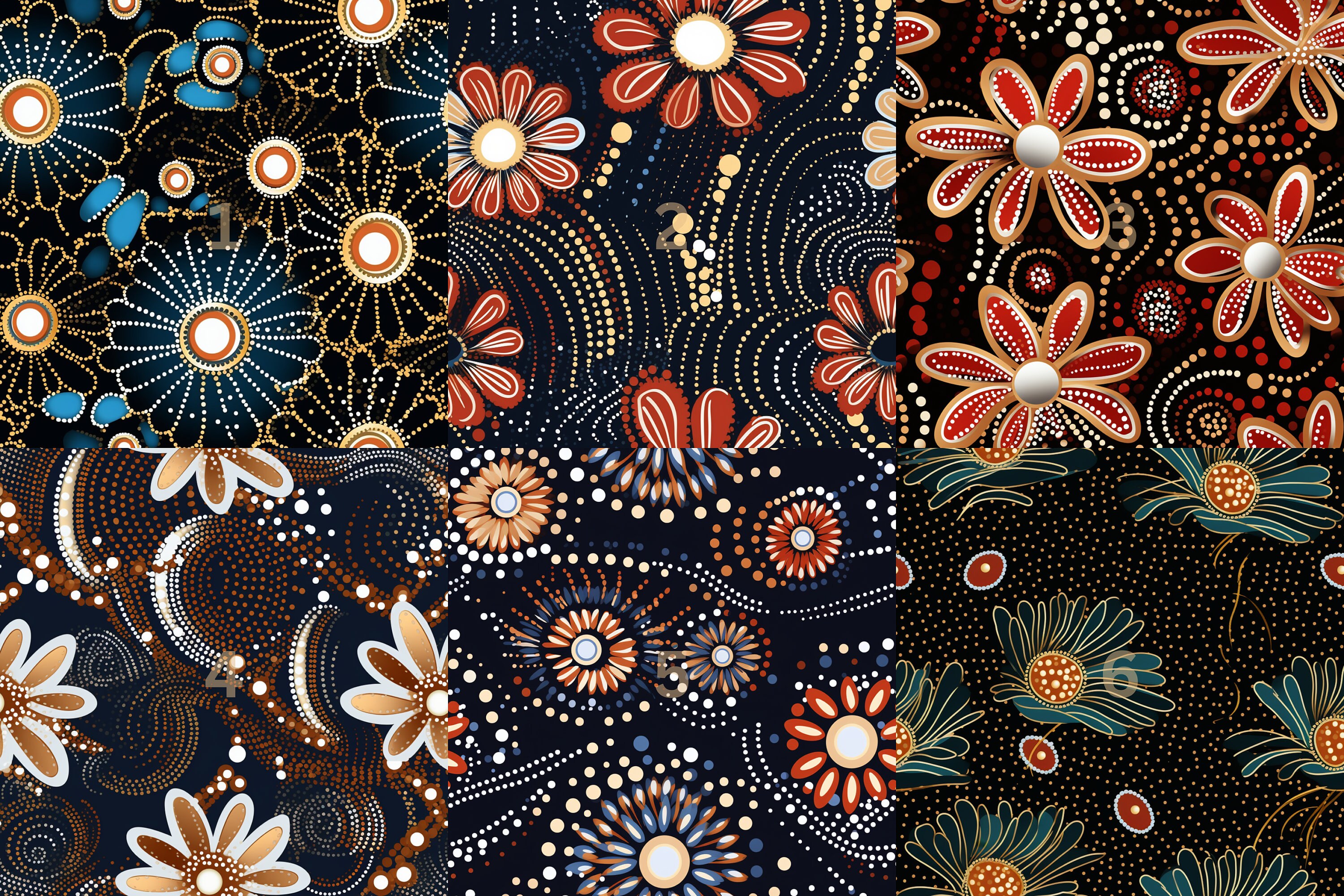 18 Seamless Aboriginal Dot Pattern Inspired | Dot Garden | Digital ...