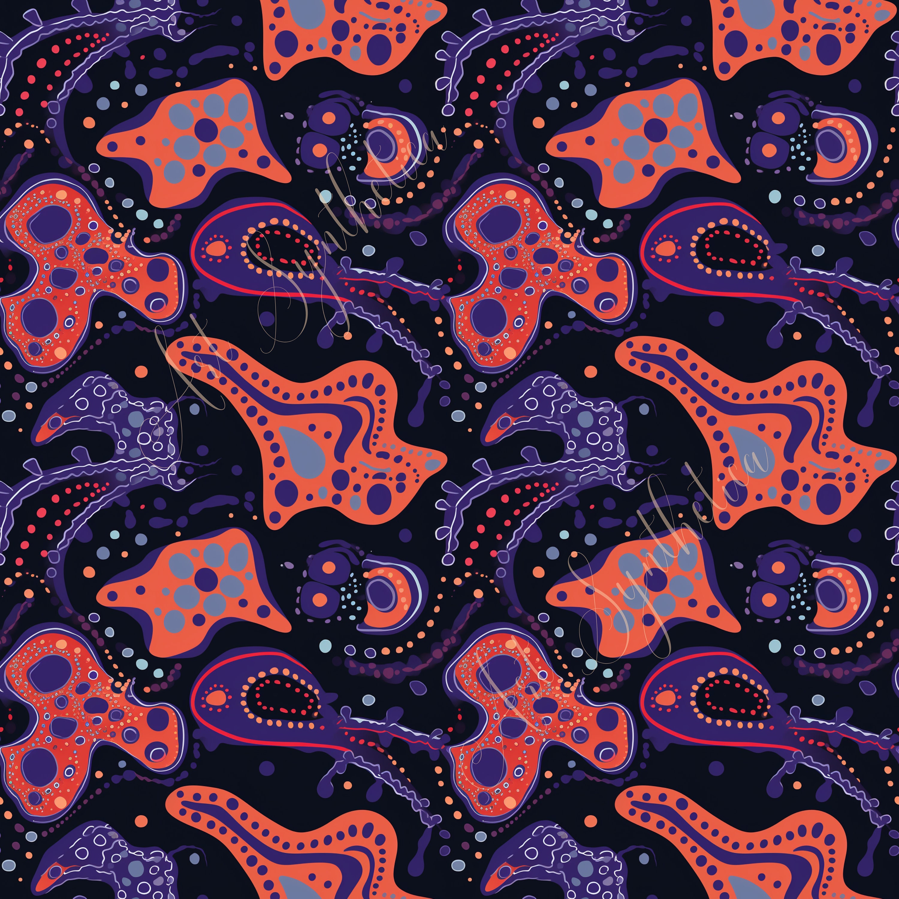 18 Seamless Abstract Patterns | Amoeba Art | Digital Download | 18 ...