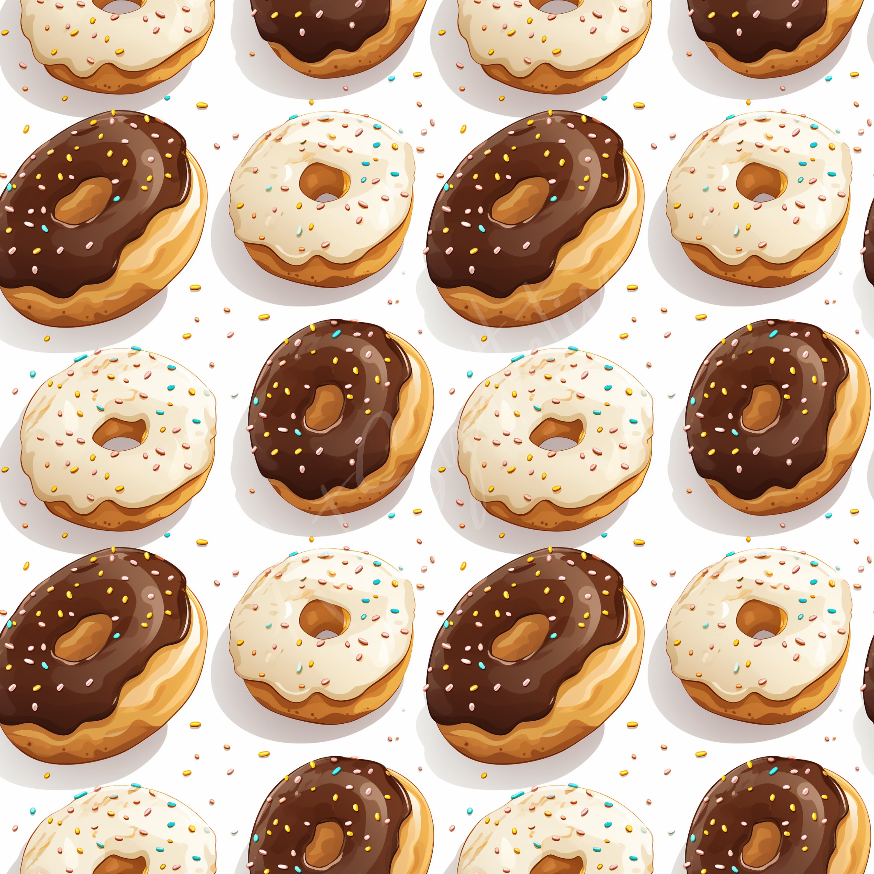 18 Seamless Donut Patterns | Donuts | Digital Download | 18 Pattern ...