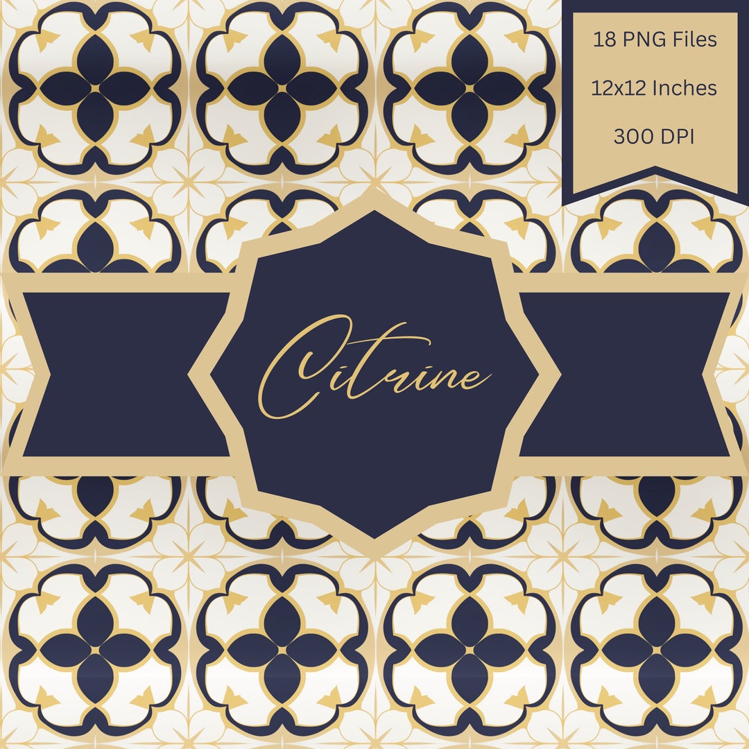 18 Seamless Luxury Tile Inspired Pattern | Citrine | Digital Download ...