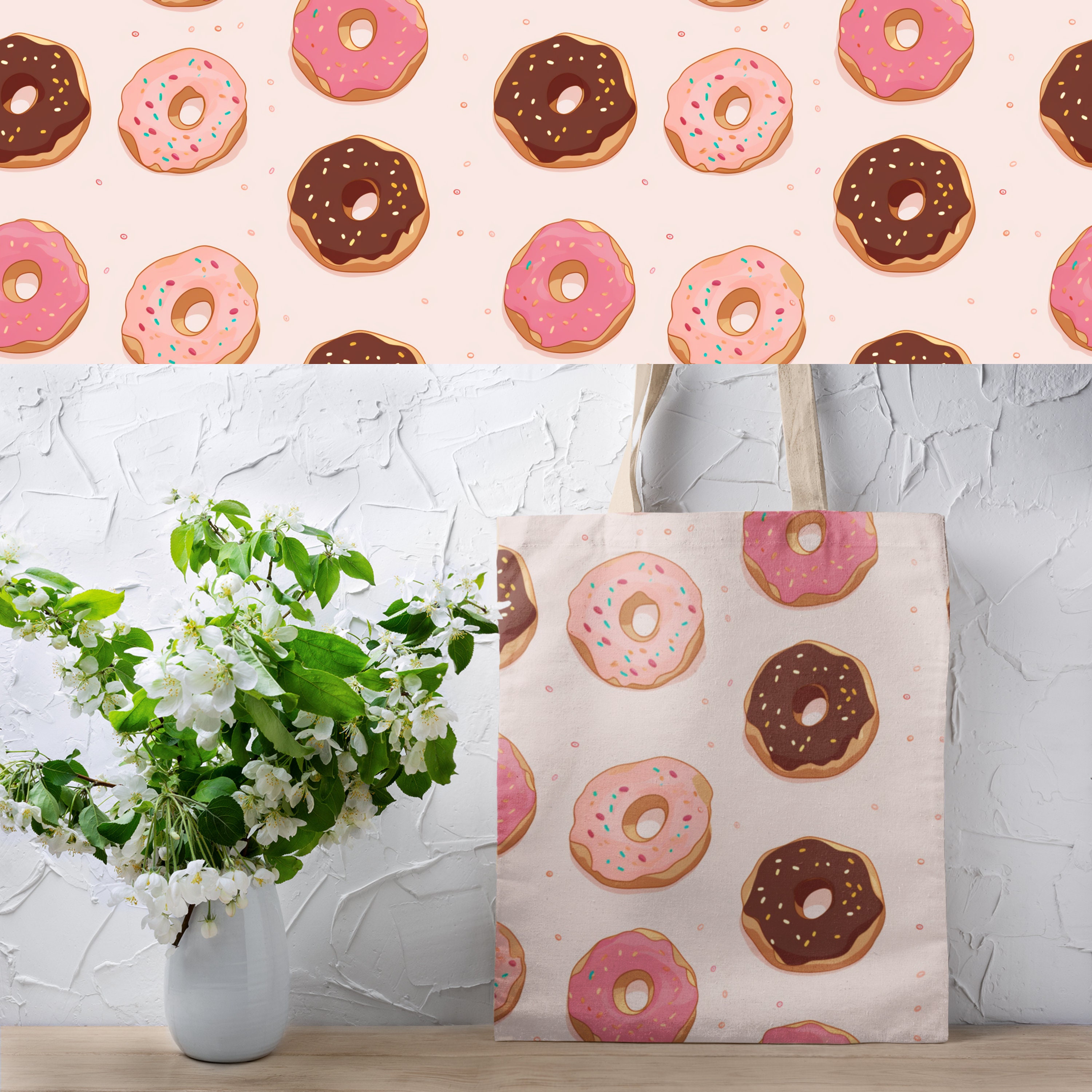 18 Seamless Donut Patterns | Donuts | Digital Download | 18 Pattern ...