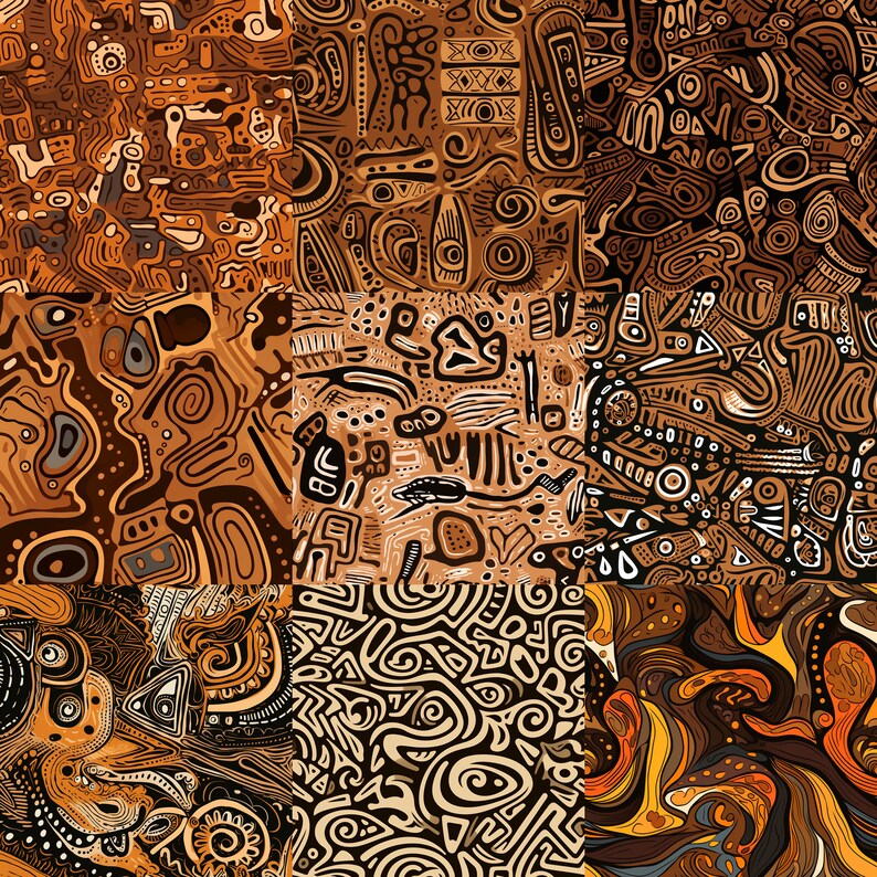 18 Seamless Clay Abstract Theme Patterns | Clay Abstract | Digital ...
