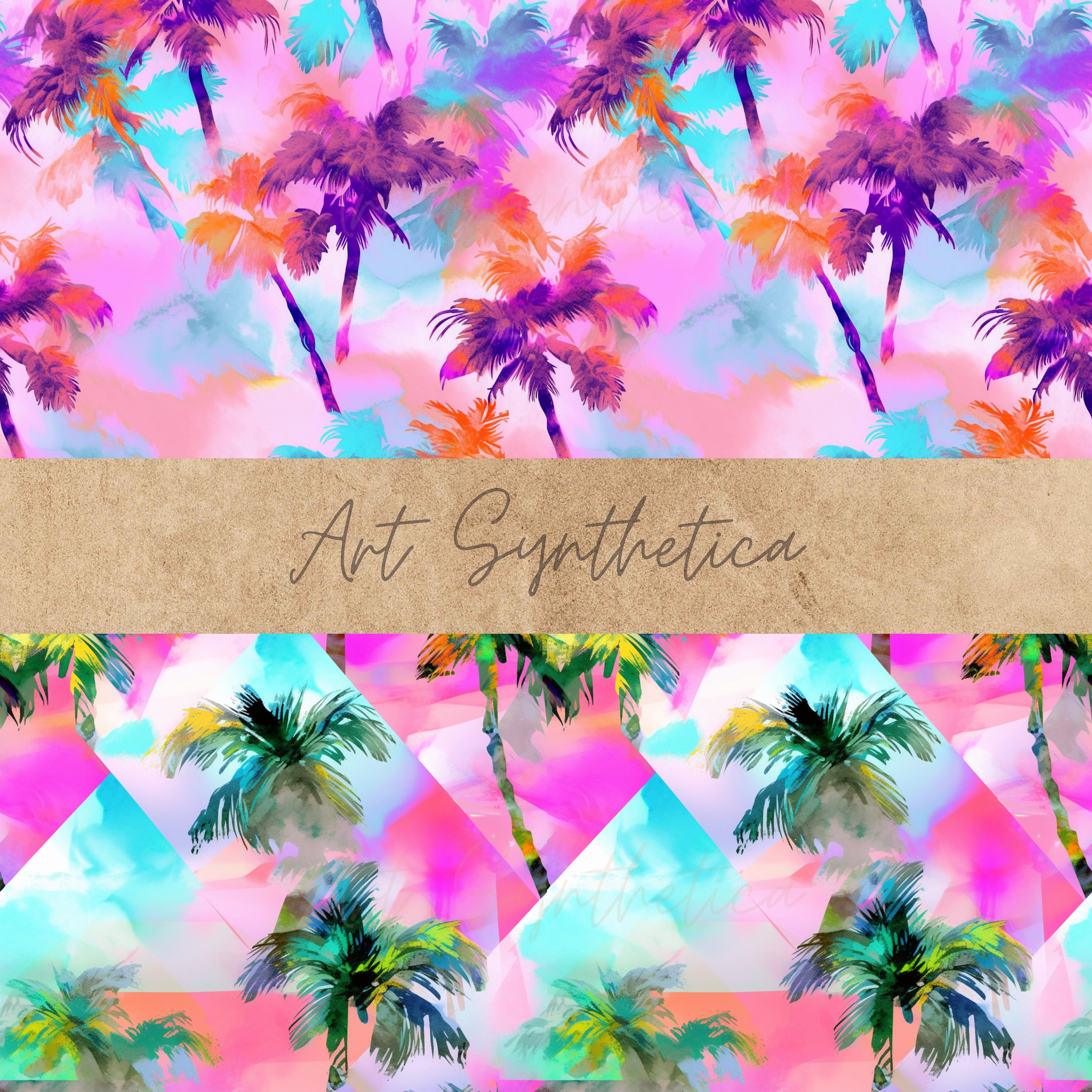 18 Seamless Abstract Palm Tree Patterns Palm Trees Digital Download 18 Pattern Bundle Printable ...