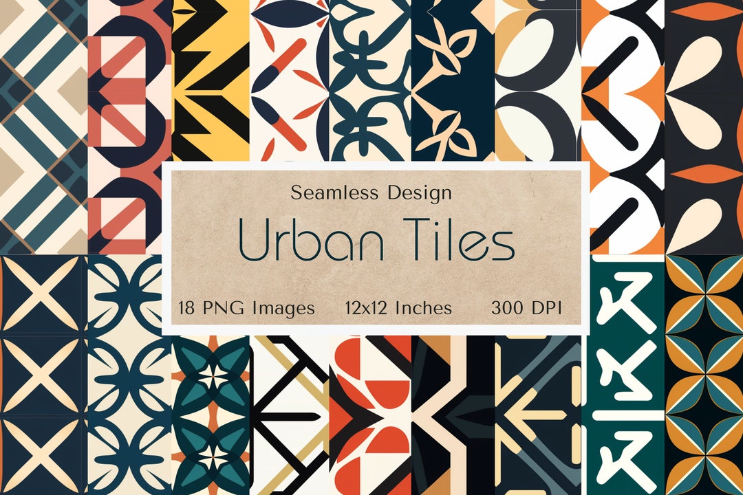 18 Seamless Urban Tiles Inspired Patterns | Urban Tiles | Digital ...