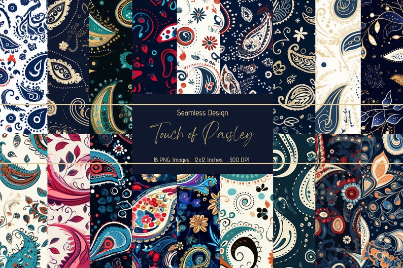 18 Seamless Paisley Inspired Pattern Touch of Paisley Digital Download ...