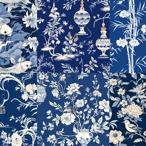 18 Seamless Chinoiserie Patterns | Chinoiserie Charm | Digital Download ...