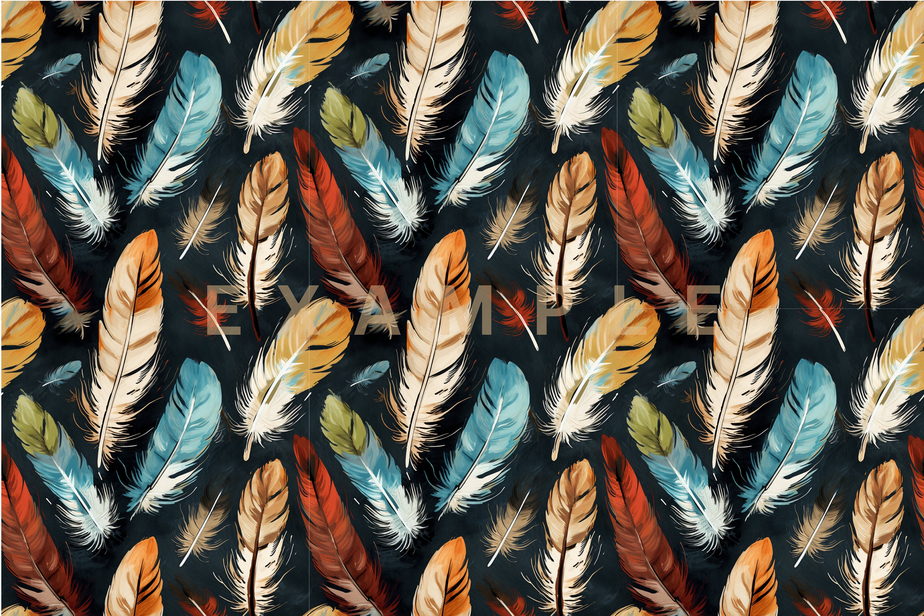 18 Seamless Feather Patterns | Feather Patterns | Digital Download | 18 ...