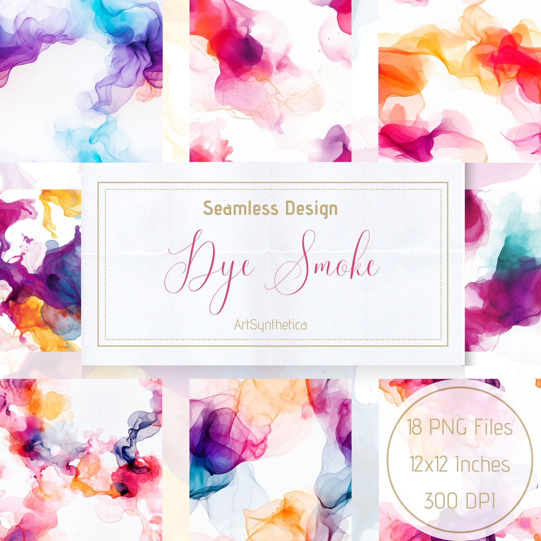 18 Seamless Abstract Smoke Patterns | Dye Smoke | Digital Download | 18 ...