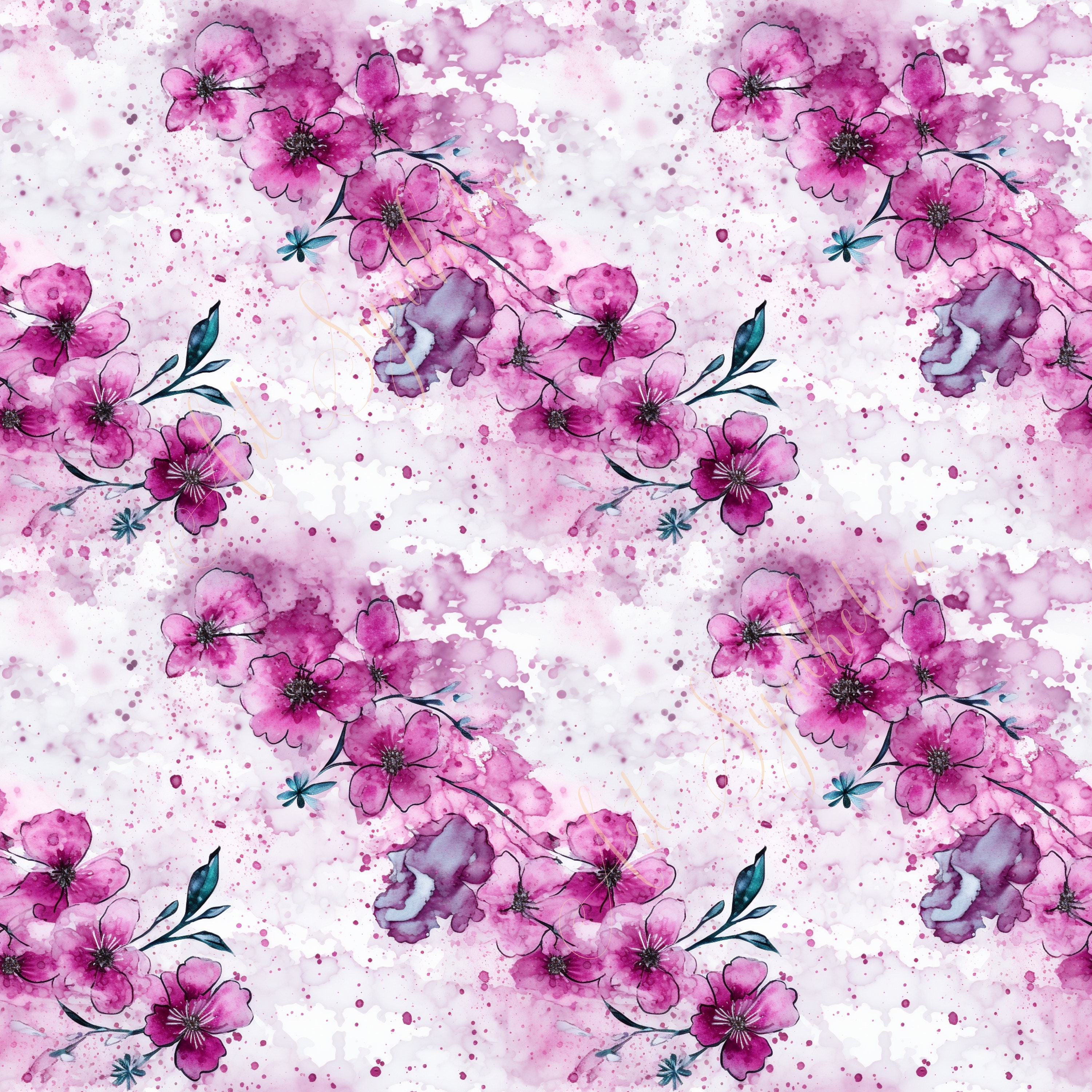 18 Seamless Cherry Blossoms Patterns | Blossoms | Digital Download | 18 ...