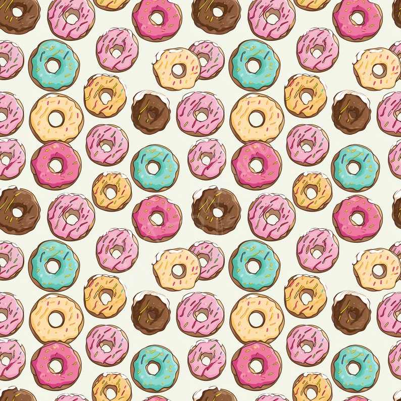 18 Seamless Donut Patterns | Donuts | Digital Download | 18 Pattern ...