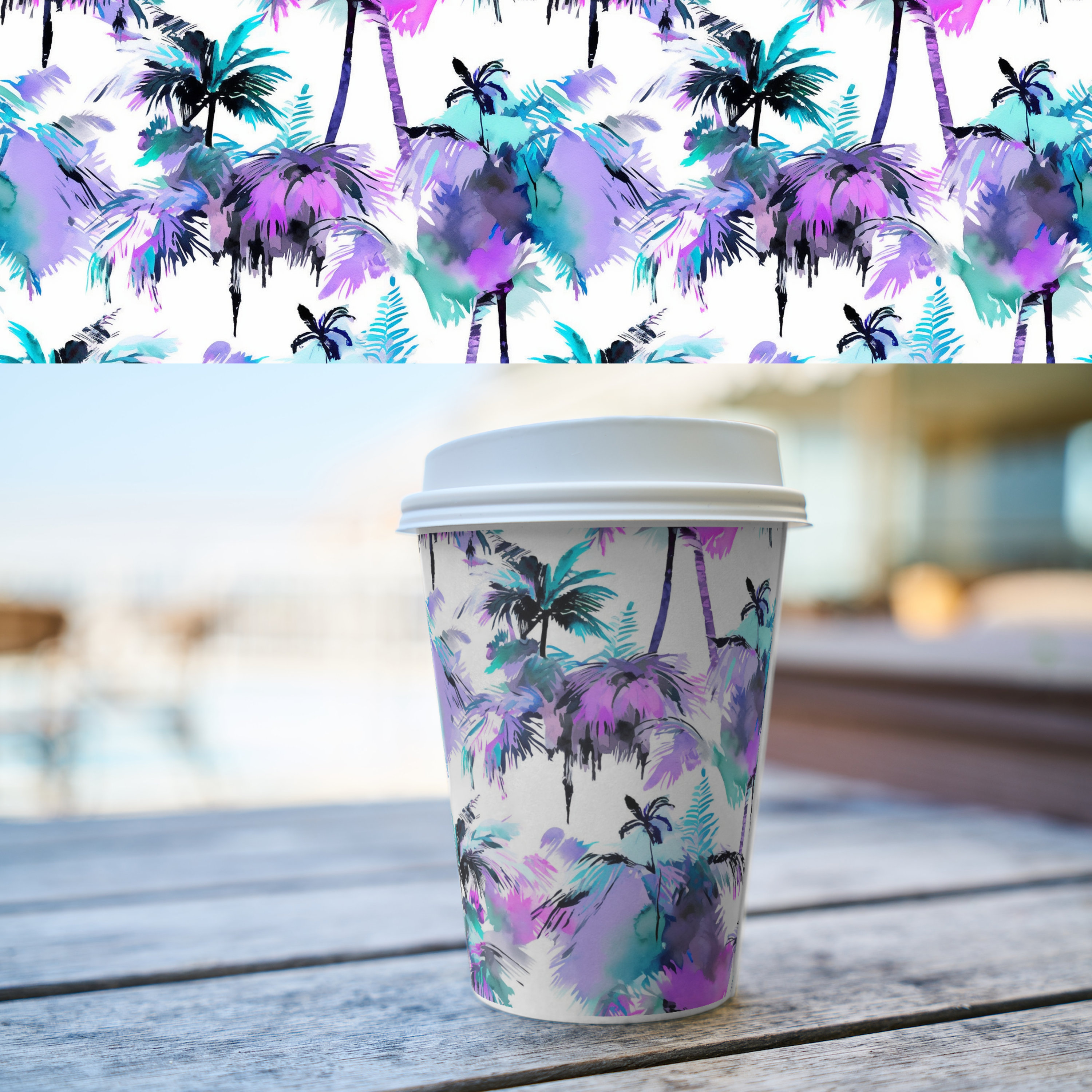 18 Seamless Abstract Palm Tree Patterns | Palm Trees | Digital Download ...