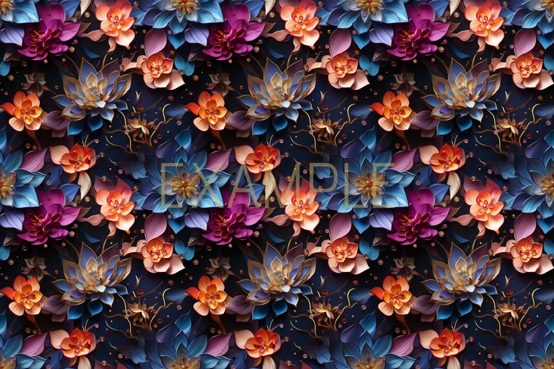 18 Seamless 3D Floral Design | Floral Dimensions | Digital Download ...