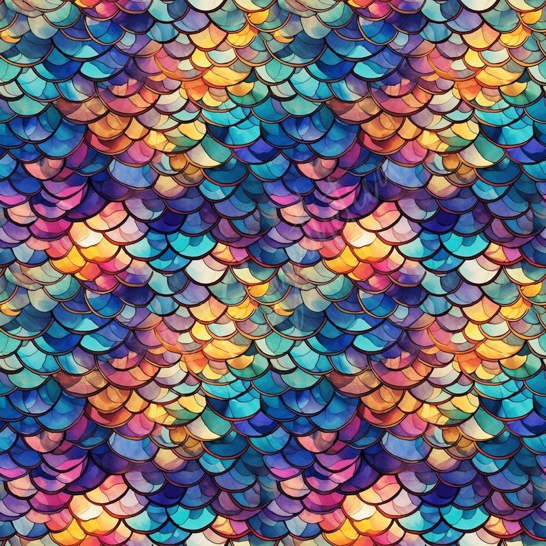 18 Seamless Scales Patterns | Scales | Digital Download | 18 Pattern ...