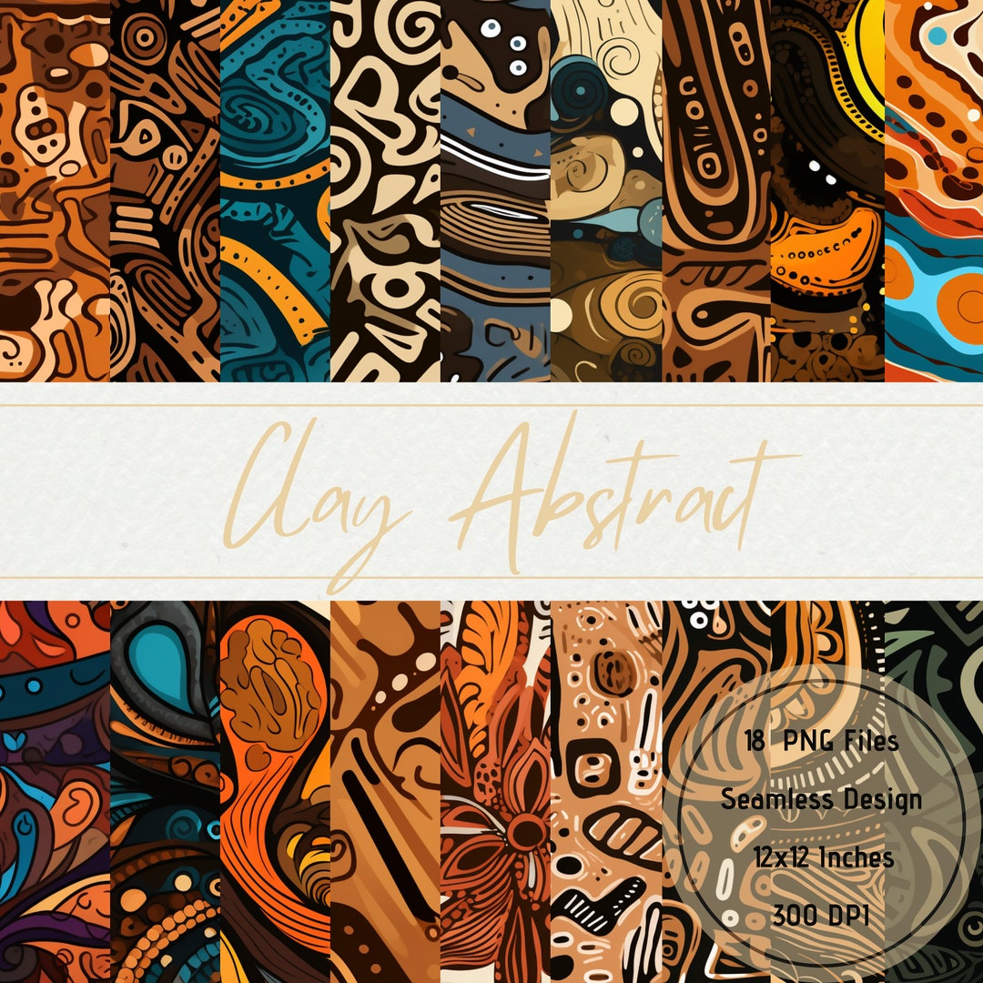18 Seamless Clay Abstract Theme Patterns | Clay Abstract | Digital ...