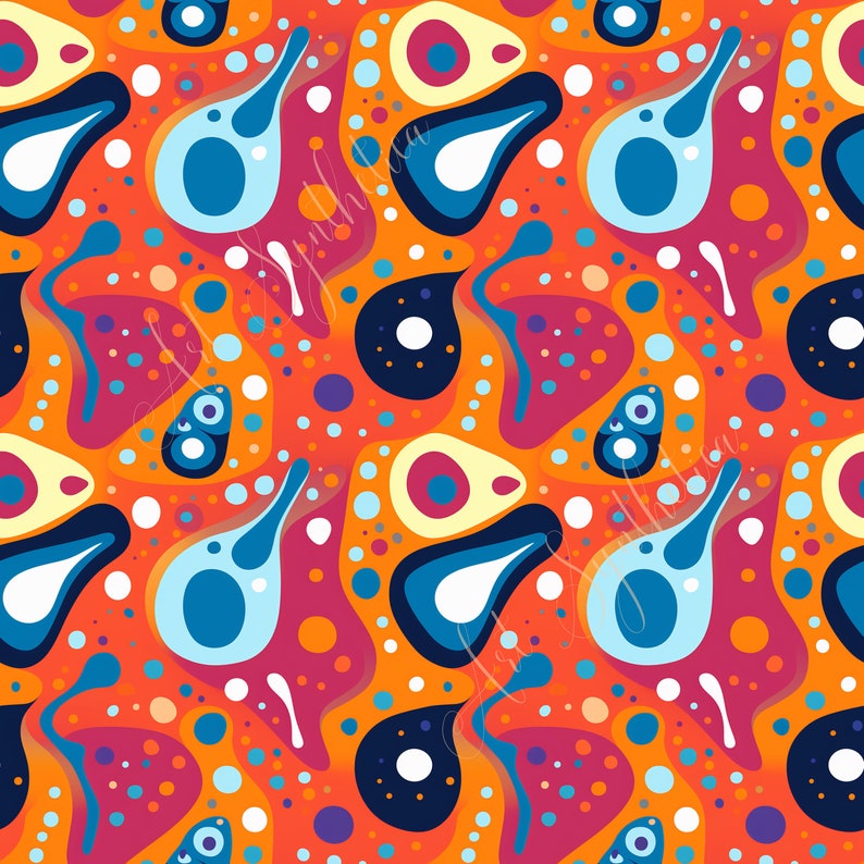 18 Seamless Abstract Patterns | Amoeba Art | Digital Download | 18 ...