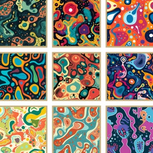 18 Seamless Abstract Patterns | Amoeba Art | Digital Download | 18 ...