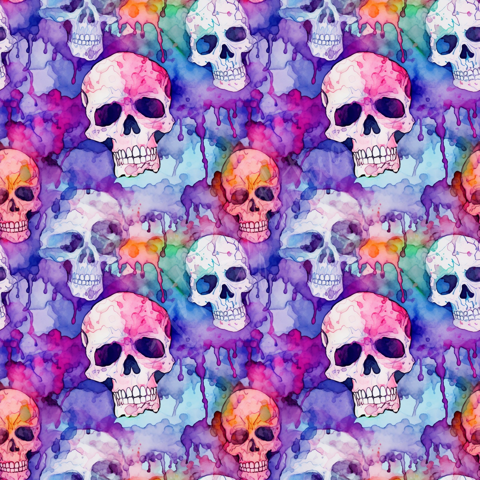 18 Seamless Skull Theme Patterns | Skulls | Digital Download | 18 ...