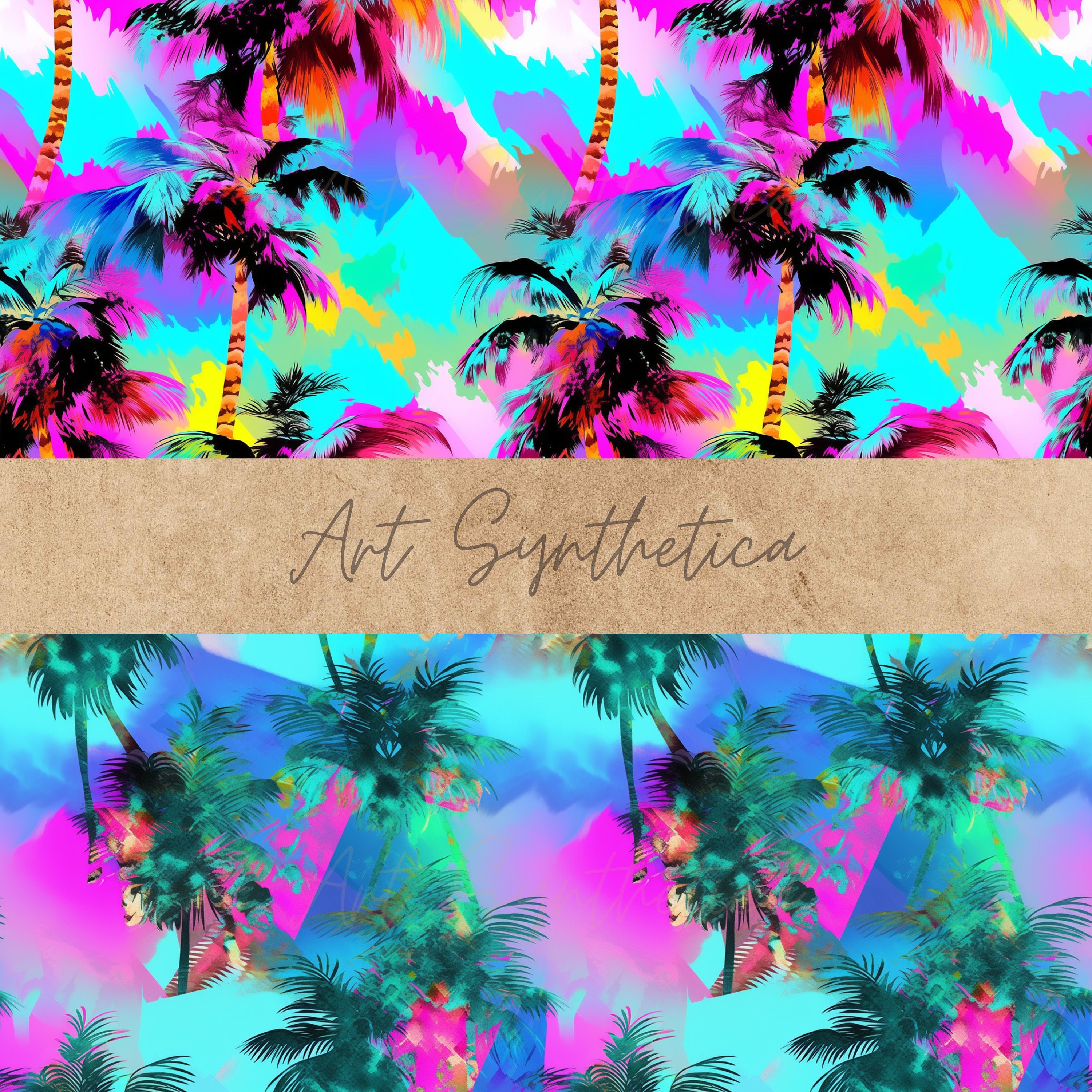 18 Seamless Abstract Palm Tree Patterns | Palm Trees | Digital Download ...
