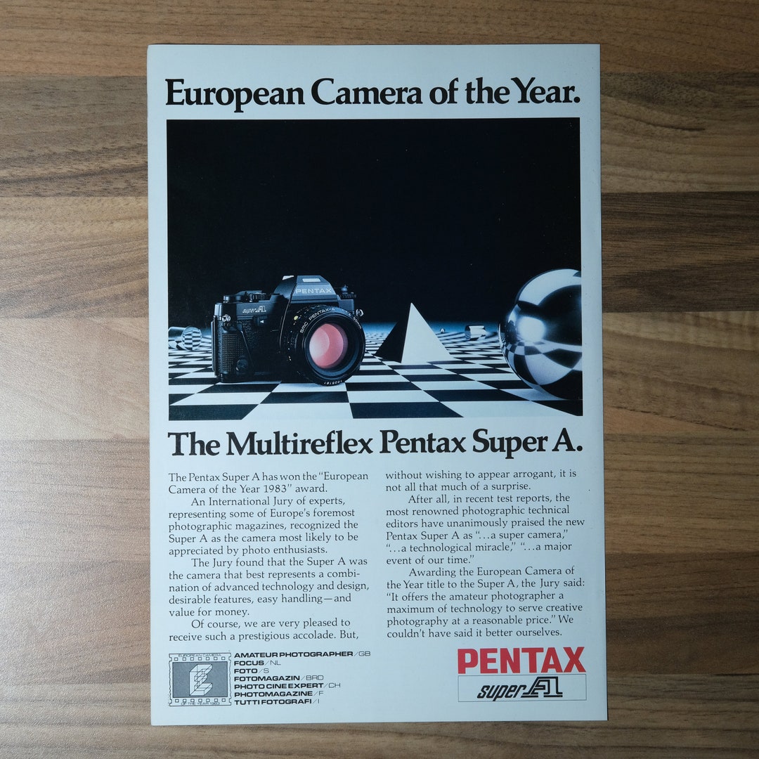 1980's Pentax Camera Vintage Advert - Etsy