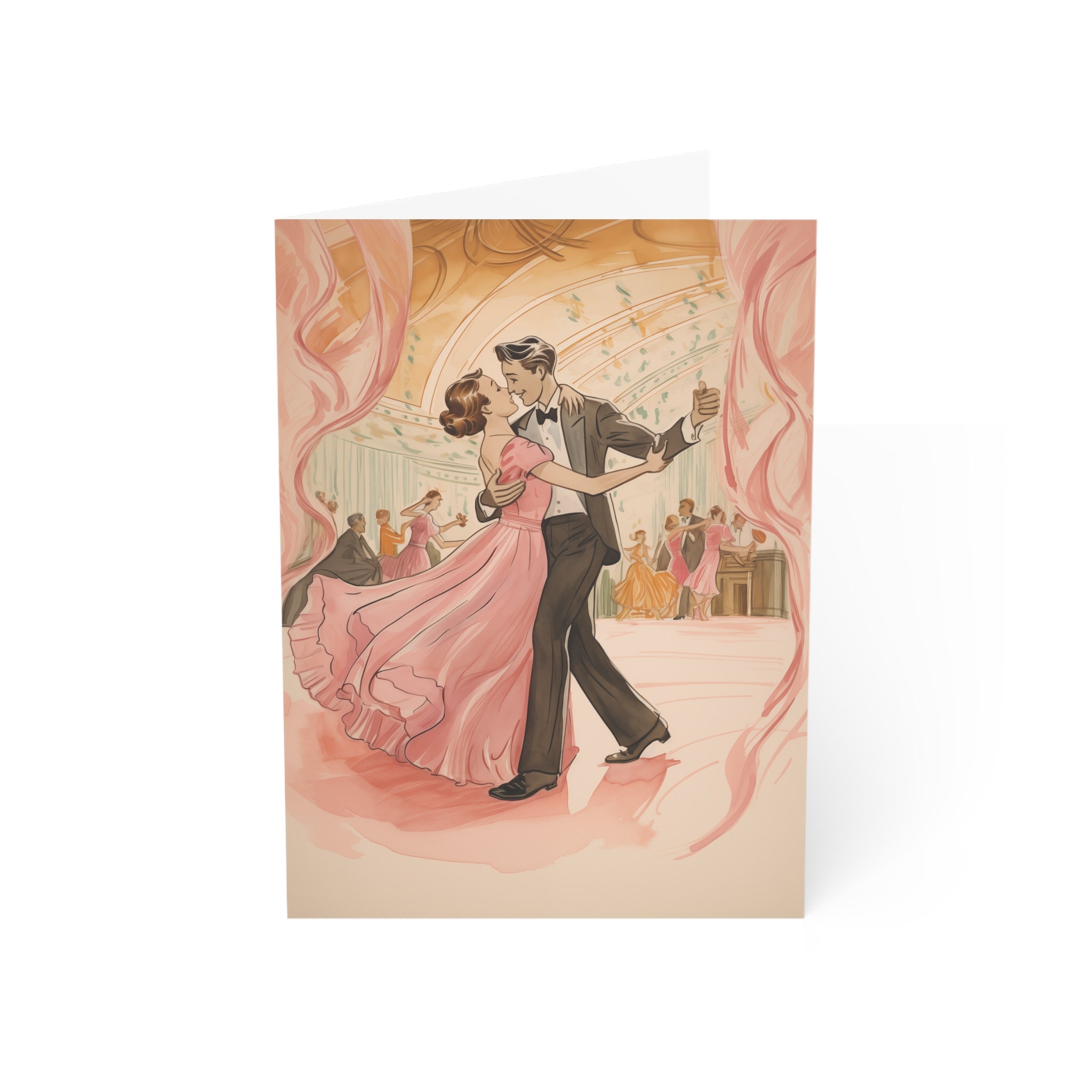 1950s Dancing Couple Card, Ballroom Dancing, Romantic Retro Valentine's ...