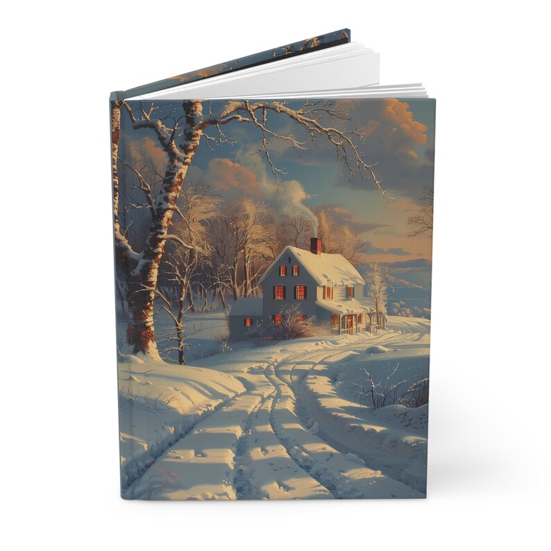 Winter Wonderland Journal, Snowy House Scene, Morning Light Hardcover ...