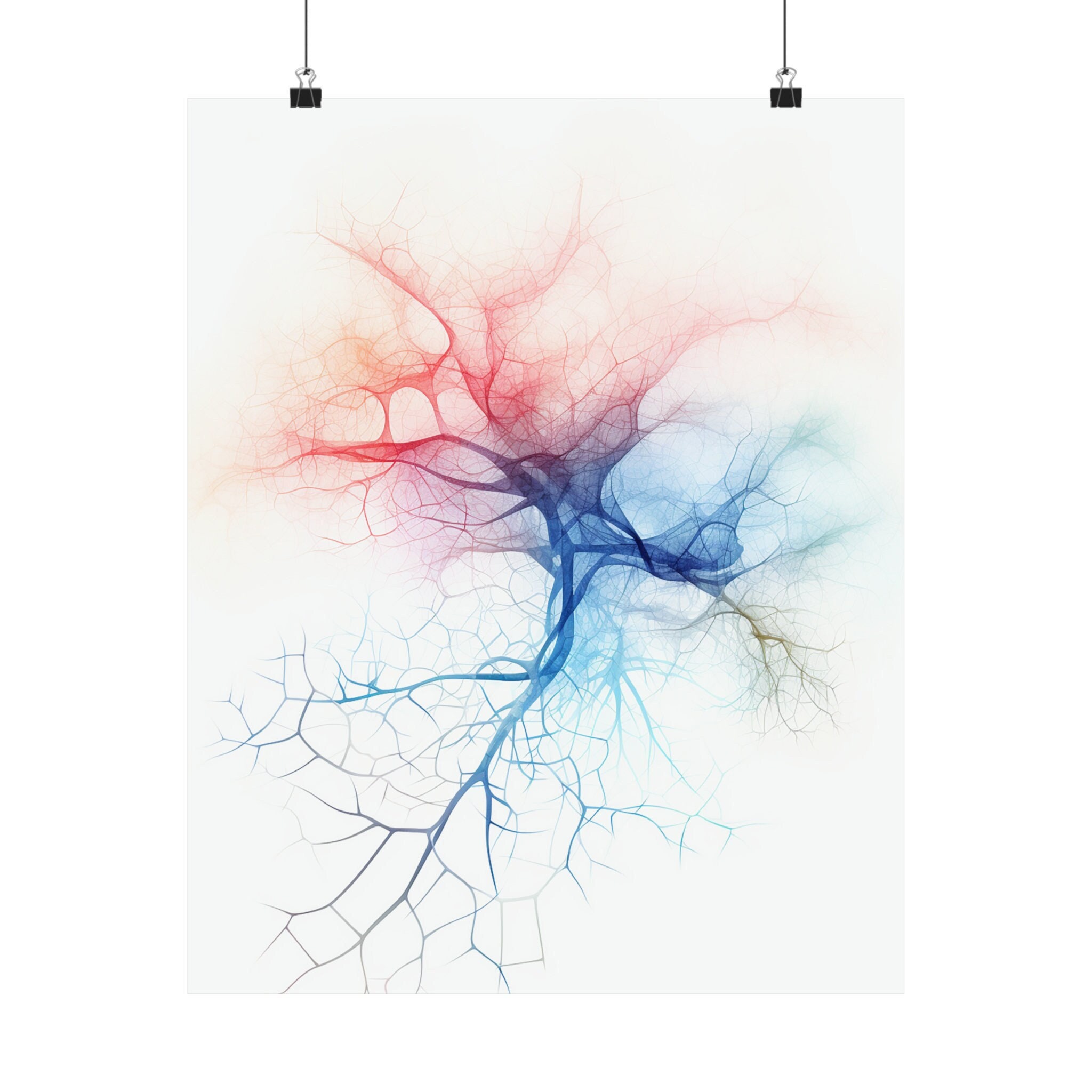 Neuron Wall Art Print, Watercolor Brain Art Print, Science Wall Art ...